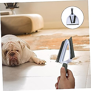 1 Set Pet Cleaning Broom Epilator Small Broom Clean Brush and Multi Functional Cleaning Brush Pet Cage 2-in-1 Dustpan Broom Hair Remover Pet Broom with Dustpan Pp Coffee Outanaya