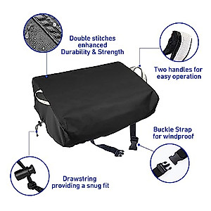 22 inch Griddle Cover for Blackstone - 600D with Hood Blacksston Grill Cover Handles Waterproof UV-Proof Windproof Drastring for BBQ Outdoors,Black
