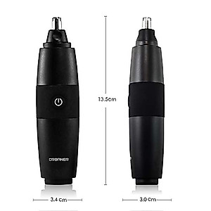URBANER Battery powered Rotary Ear and Nose Hair Electric Trimmer, Cordless Washable Shaver for Men, Waterproof, Portable, Water Resistant Clipper, MB-061