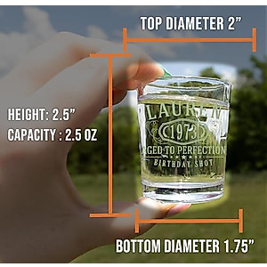 Personalized Etched 2.5oz Shot Glasses 2pk - Customized Birthday Gifts Men Women, Custom Engraved Name Age, Anniversary Retirement Gift Ideas Him Her, Cheers to Turning Years Old, 40th, Cute, Bernard