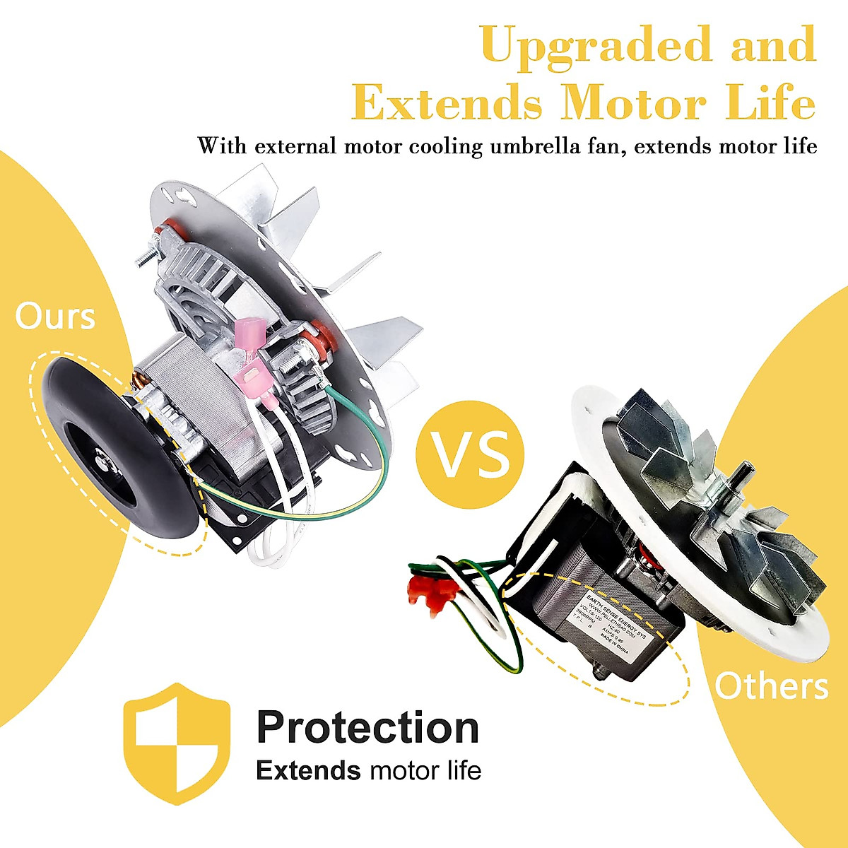 Adviace Replacement 812-4400 Exhaust Combustion Blower for Quadrafire/Quadra-Fire Castile & Santa Fe & Contour Pellet Stoves and Inserts