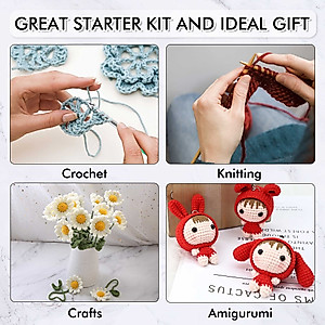 Inscraft 62 Acrylic Yarn Skeins, 2170 Yards Yarn for Knitting and Crochet, Includes 2 Crochet Hooks,2 Weaving Needles,10 Stitch Markers, Perfect Crochet Beginner Kit for for Adults Kids