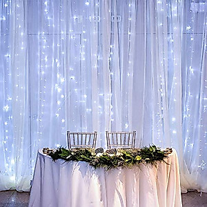 MZD8391 Curtain String Lights, 9.8 X 9.8ft 304 LED Starry Fairy Lights for Wedding, Bedroom, Bed Canopy, Garden, Patio, Outdoor Indoor (White)