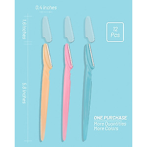 Eyebrow Razor for Women, 12 Pcs Dermaplaning Tool for Face Professional, Face Razor for Women Facial Hair Remover