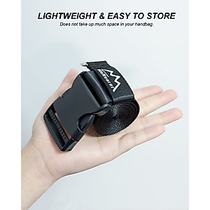 MoBearer Car Seat Travel Belt Adjustable Car Seat Travel Strap to Convert Kid Car Seat and Carry-on Luggage into an Airport Car Seat Stroller Safe Travel Solution for Transport Car Seat (BLACK, LARGE)