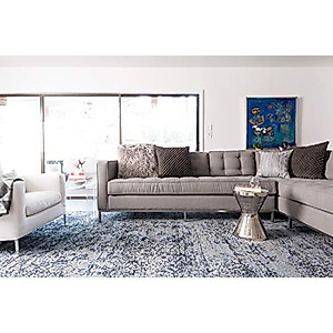 Loloi Viera Vintage Distressed Persian Area Rug, 5'3" x 7'7", Light Blue/Grey