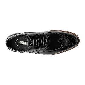 STACY ADAMS mens Dunbar - Wingtip Oxford, Black, 11.5 US