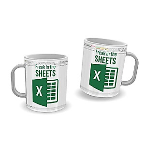 LPVLUX Freak In The Sheets Mug, Funny Spreadsheet Mug Great Gifts For Coworkers, Accounting, Boss, Friend Gifts Christmas, Birthday, New Year Day, Shortcut Mug