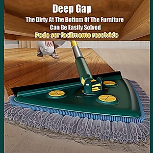 Mops for Floor Cleaning, Extendable Microfiber Triangle Mops for Floor Cleaning with 6 Mop Pads Washable Microfiber,59 Inch Wall Cleaner Mop With Long Handle for Hardwood,Tile,Marble Floor