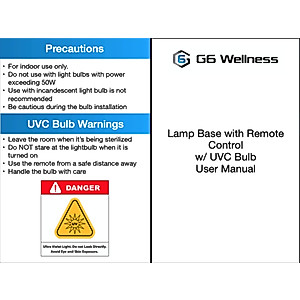 Ozone-Free Ultraviolet Germicidal Light Sanitizer UVC Lamp 25 W E26/E27 with Stand and Remote Control