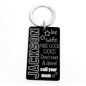 Teen Son Gift, Sweet Sixteen Gift, Teenager Gift, New Driver Key Chain, Drive Safe, Make Good Choices, Birthday Gift, Boy Key Chain