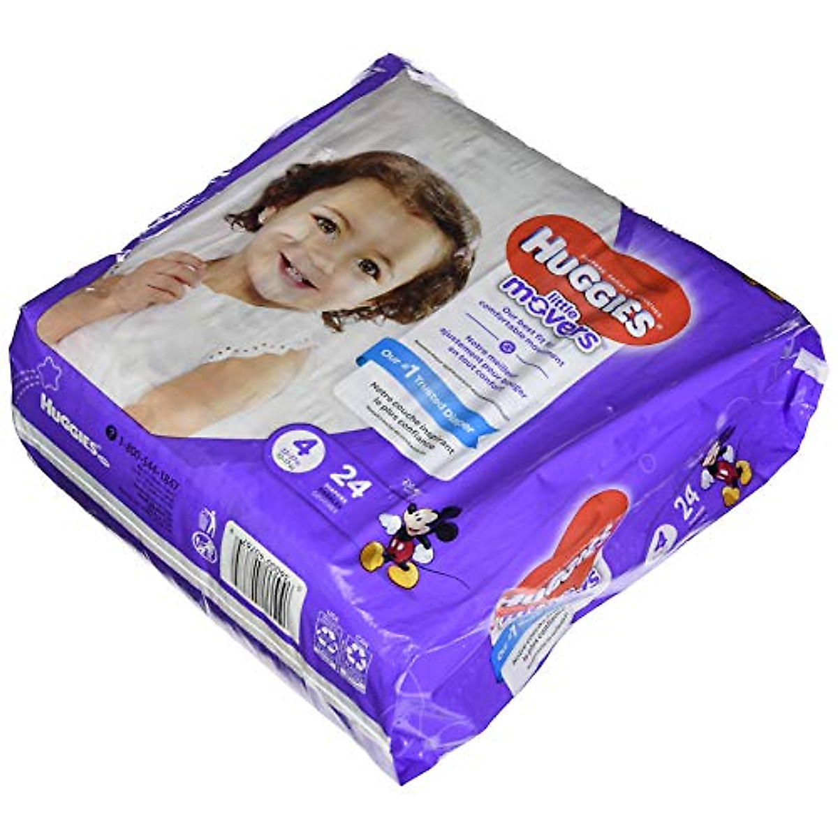 HUGGIES LITTLE MOVERS Diapers, Size 4 (22-37 lb.), 24 Ct., JUMBO PACK (Packaging May Vary), Baby Diapers for Active Babies