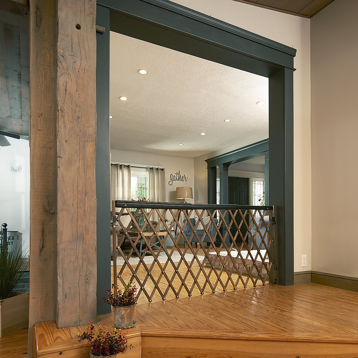 Evenflo Expansion Walk-Thru Room Divider Baby Gate (Farmhouse Collection)