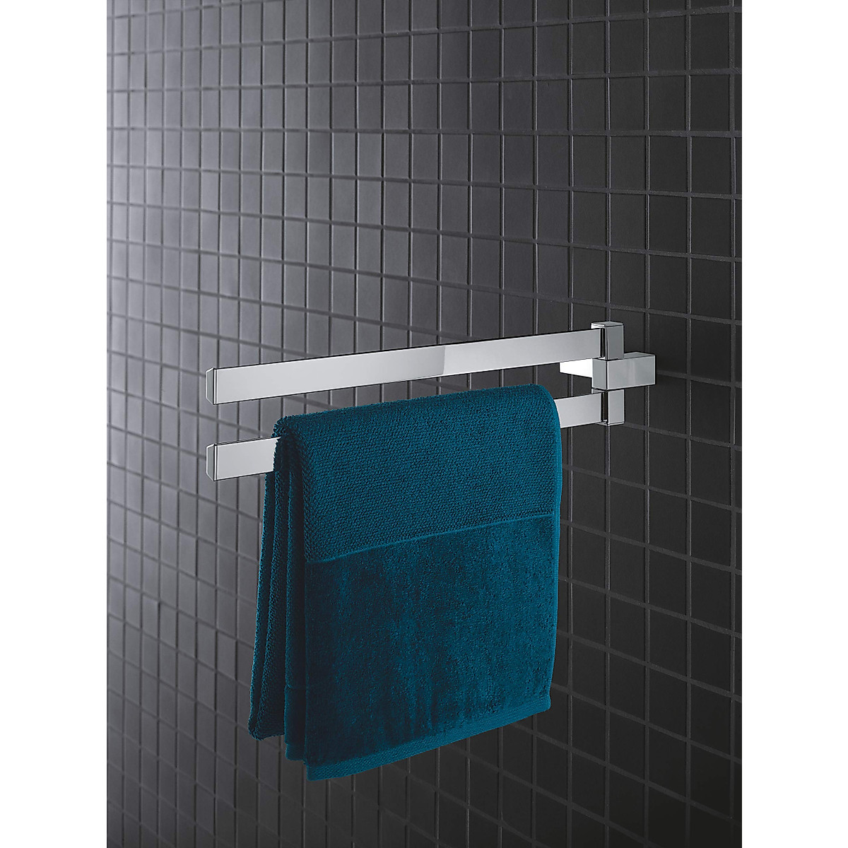 Grohe 40768000 Selection Cube Double Towel-Bar, Polished Chrome