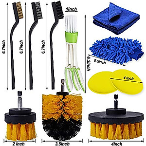 17 Pcs Car Interior Detailing Brush Set Wheel Brush Kit for Cleaning Weels, Interior, Leather, Air Vents, Emblems