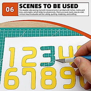 Tanstic 9Pcs A3 A4 A5 Self Healing Sewing Mat with Precision Carving Craft Knife and Blades, Craft Cutting Board Cutting Mat Double Sided Quilting Crafts Mat Table Protector Cut Mat (Green)