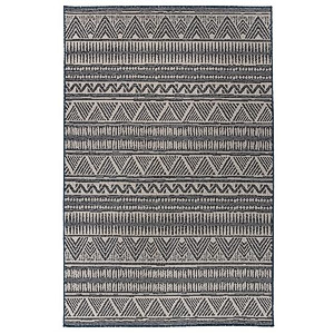 Rugshop Geometric Bohemian Indoor Outdoor Rug – Bohemian Area Rug/Outdoor Rug Deck Rugs, Non-Shedding Balcony Rugs, Boho Patio Rug, 7'10" x 10' Blue