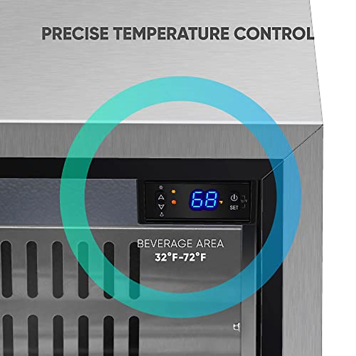 ICEJUNGLE Stainless Steel Refrigerator, Undercounter/Built-in 24" Refrigerators with 2 Drawer, Full Size Fridge for In/Outdoor Use, Premium Stainless Steel Refrigerator with Advanced Cooling System