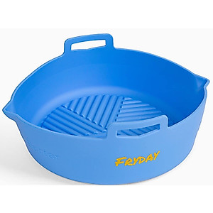 FRYDAY Platinum Silicone Air Fryer Liner - 8” Air Fryer Liners Fit Most 4 QT, 6 QT, 8 QT Air Fryer Basket - Reusable and Dishwasher Safe Silicone Airfryer Liners - Non-Toxic Air Fryer Accessories