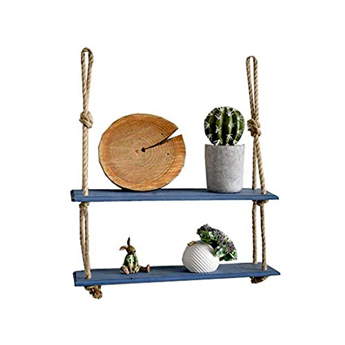 PIBM Stylish Simplicity Shelf Wall Mounted Floating Rack Shelves Wooden Store Display 1 Layer/ 2 Layers / 3 Layers / 4 Layers,4 Colors, Blue , 49.5X14X63cm