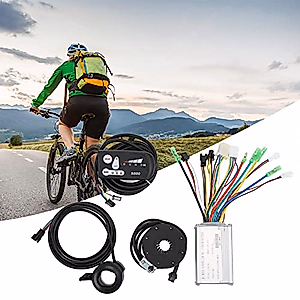 Diydeg Electric Bike Conversion Kit, 36V/48V 250W/350W Brushless Motor Controller LED Panel Kit with Thumb Throttle & Speed Assist Sensor, Waterproof EBike Conversion Kit for Electric Bicycle