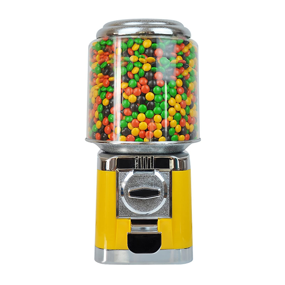 Candy Gumball Vending Machine, Commercial Candy Dispenser Machine, Automatic Candy Gumball Machine Bubble Gum Machine for Gaming Stores (Yellow)