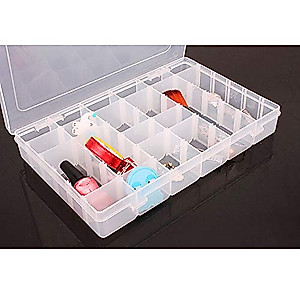 Neworkg 2 Pack Plastic Organizer Container Box with Dividers - 36 Compartment Organizer, Perfect for Fishing Tackle, Jewelry & Screws