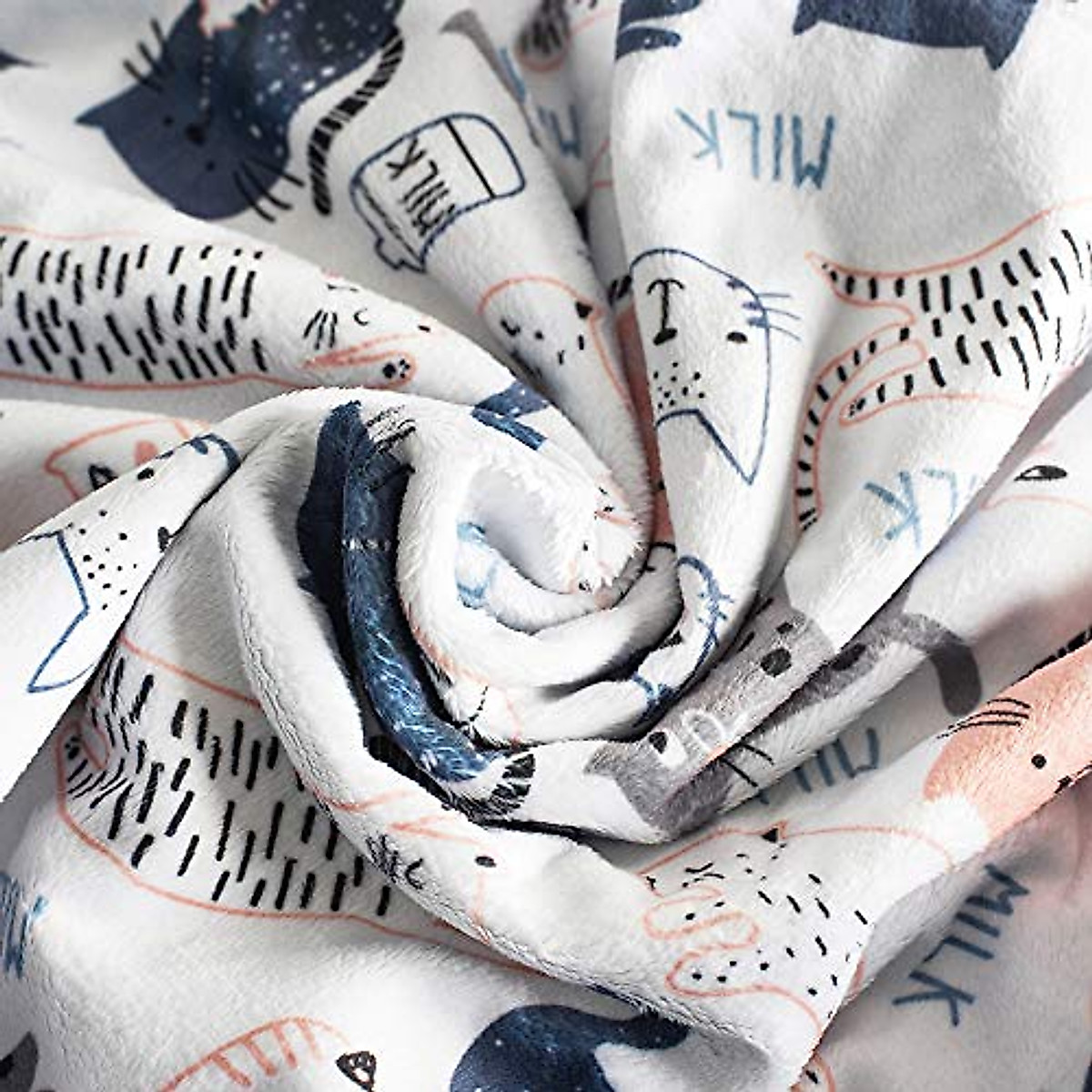 Hofasiii Unisex Boy Girl Lightweight Comfortable Super Soft Plush Minky Baby Blanket in 30’’x40’’ ,Newborn Receiving Baby Cat Blankets with Dotted Backing