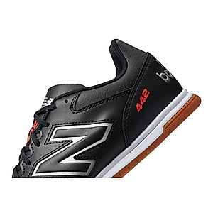 New Balance mens 442 V2 Team in Soccer Shoe, Black/White, 9.5 Wide US