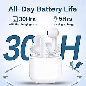 Wireless Earbuds,Bluetooth Headphones IPX7 Waterproof Wireless Bluetooth with Microphone Charging Case 25H Playtime,Pop-ups Auto Pairing Hi-Fi Stereo Sound Headset for airpod 2/iPhone/Samsung/iOS