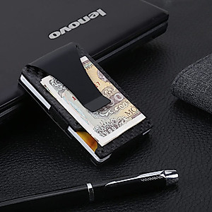 HARONAR Metal Money Clip Wallet, Carbon Fiber Wallet, RFID Blocking Metal Card Holder for Men Slim Aluminum Holder Pocket Cash Credit Card Holder