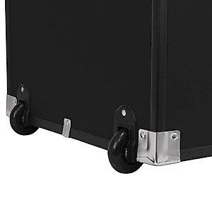 HomeStock Rustic Romance 31" Storage Trunk with Wheels & Lock, Lockable, Latch Closure Type, Black, 31"
