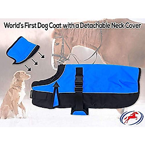 Derby Originals Ruff Pup 1200D Ripstop Waterproof Reflective Winter Dog Coat with Neck Cover and Harness Compatible Opening 220G - 17