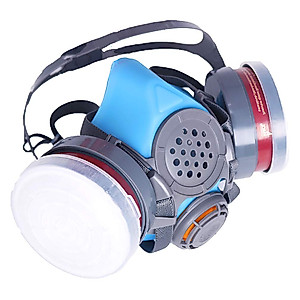 T-60 Half Face Respirator – ASTM Tested – Organic Vapor & Particulate Filtration – Paint Application, Woodworking, & Other Work Protection