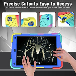 LTROP iPad 6th/5th Generation Case(2018/2017), iPad Air 2 Case, iPad 9.7 Inch Case, Shockproof Kids Case with Screen Protector/Shoulder Strap/Swivel Kickstand for iPad 6th/5th Gen/Air 2, Colorful