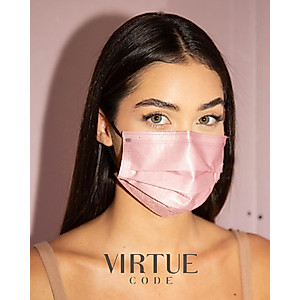 VIRTUE CODE Balance Face Masks - Soft 3 Ply Comfort Face Masks, Colorful Disposable Face Mask 50 Pack. Latte Love Colored Masks. Adults Mens and Womens Disposable Face Masks