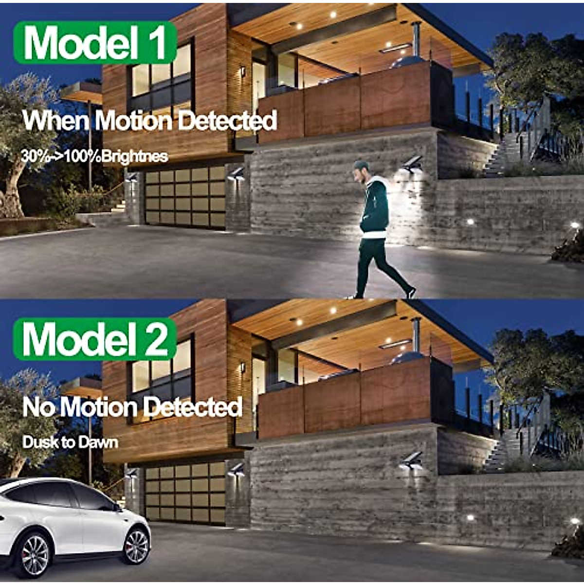 Egreat Solar Motion Sensor Lights Outdoor, Dusk to Dawn Floodlight,Wireless IP65 Waterproof Security Lights, Solar Powered Landscape Spotlights for Pathway Yard Patio Garage (2)