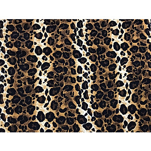 AMORNPHAN Set of 4 Tiger Leopard Animal Pattern Printed Cotton Quilting Fabric Bundle for Patchwork Needlework DIY Handmade Sewing Crafting Scrapbooking Precut 18 x 22 Inches (Set of 4 Pieces)