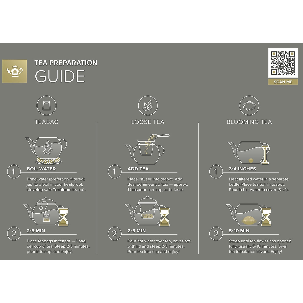 Teabloom Stovetop & Microwave Safe Glass Teapot (40 OZ) with Removable Loose Tea Glass Infuser – Includes 2 Blooming Teas – 2-in-1 Tea Kettle and Tea Maker