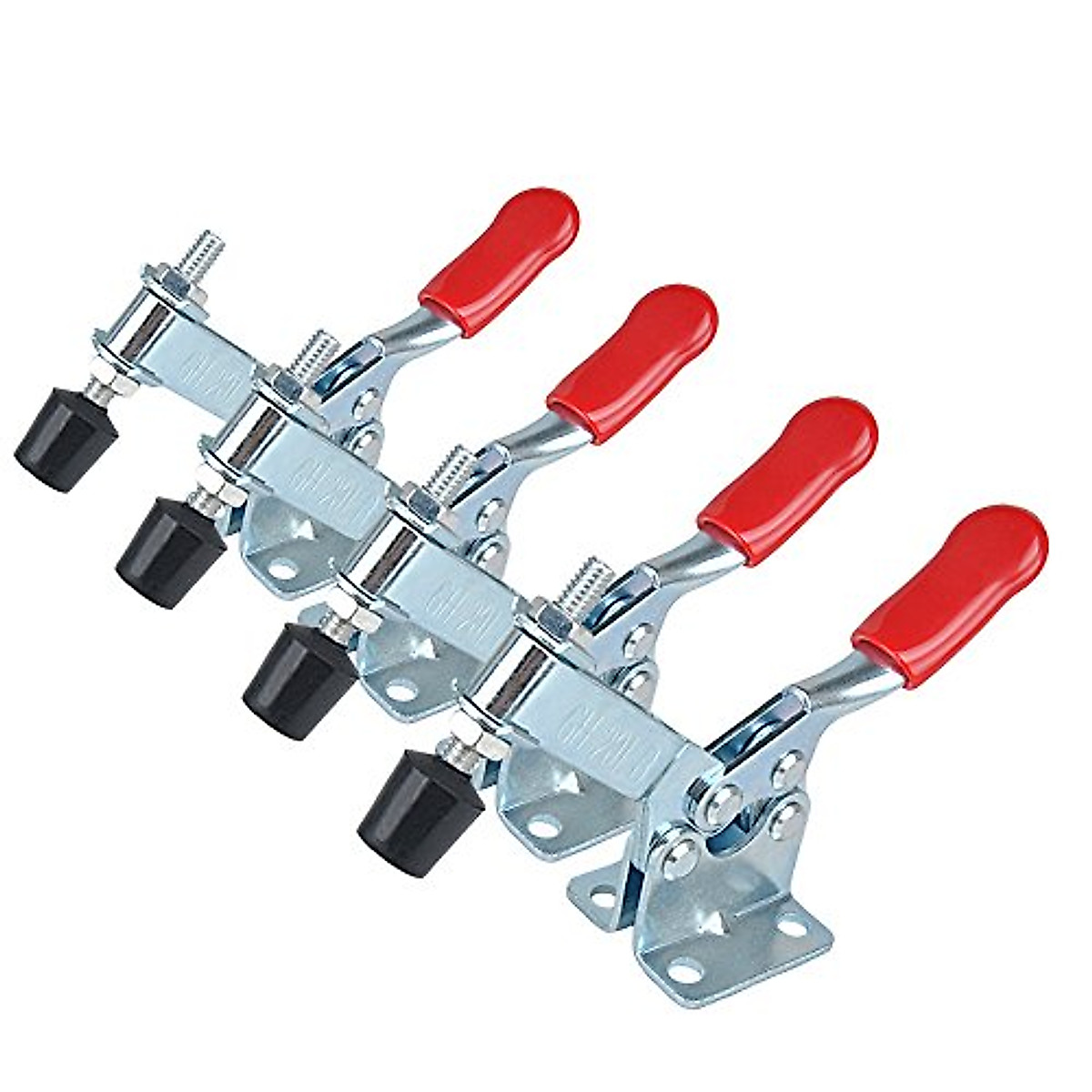 E-TING Hand Tool 201B Toggle Clamp 198Lbs Antislip Red Horizontal Clamp 201-B Quick Release Tool (4)