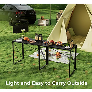 Coavas Small Folding Desk, No Assembly Required Computer Desks, 31.5 inch Spaces Saving Foldable Table for Bedroom, Home Office, Dorm, Apartment, Black Wood