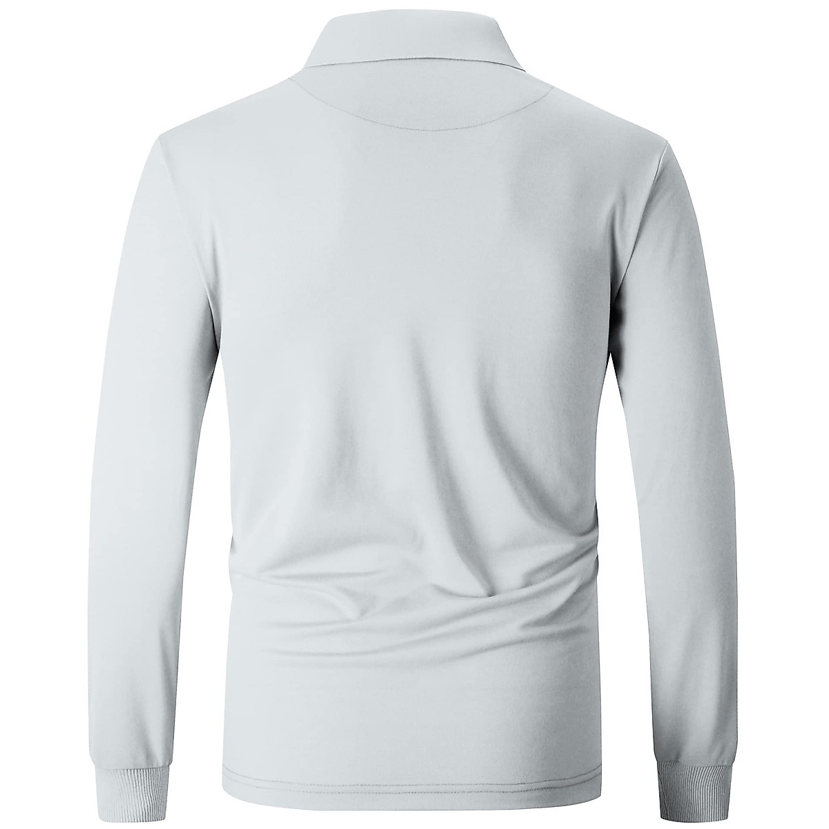 SWISSWELL Men Shirts Long Sleeve Moisture Wicking Golf Shirts Performance Athletic Shirts Light Grey 3XL