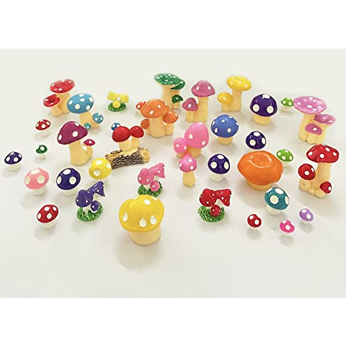 JKanruh 35 Pcs Miniature Resin Mushroom,Cute Mushrooms Fairy Garden Moss Landscape Ornaments for Outdoor Decoration,Home Décor,Cake Decoration,DIY Crafts