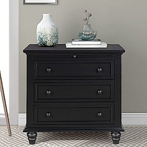 Merax Nightstand with Drawers Set of 2, Wood Bedside End Table with Pull Out Tray, Black and Black