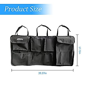 Car Trunk Organizer, Large Capacity Backseat Hanging Storage/Organizer with 6 Enlarged Pockets, Car Space Saving Expert, Trunk Organizer for Truck, SUV, Van, Space Saving Expert (Black)