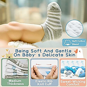 Baby Socks With Non Slip Grips Toddler Socks Infant Socks For 0-6,6-12,12-36 months Baby Boy Girl by Miss Fong Wear