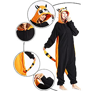 ofodoing Adult Animal One-piece Pajamas Cosplay Animal Homewear Sleepwear Jumpsuit Costume for Women Men