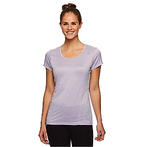 Reebok Womens Mini Burnout Basic T-Shirt, Purple, X-Small