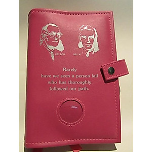 Bill & Bob Double Alcoholics Anonymous AA Big Book & 12 Steps & 12 Traditions Book Cover Medallion Holder Pink