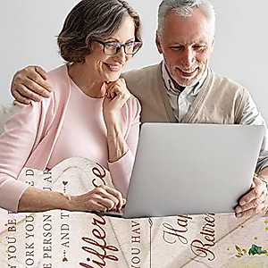 Retirement Blanket - Retirement Gifts for Women 2023 - Happy Retired Gifts for Women - Best Retirement Gift Ideas - Ultra-Soft Flannel Throw Blanket 60 x 50 inch